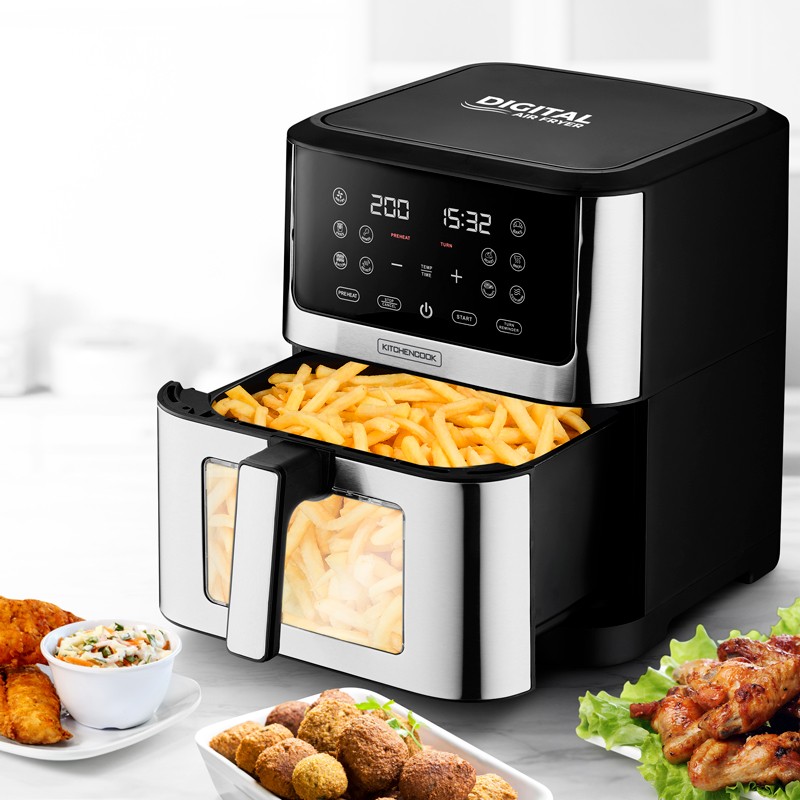 Friteuse à air 8l avec vitre 8 modes AIRMED WXL - KITCHENCOOK Friteuse à air 8l avec vitre 8 modes AIRMED WXL - KITCHENCOOK