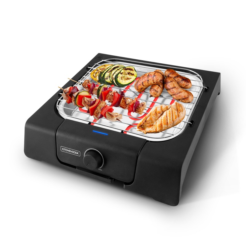 Barbecue de table noir 1250W 28x24cm BBSQUARE - KITCHENCOOK