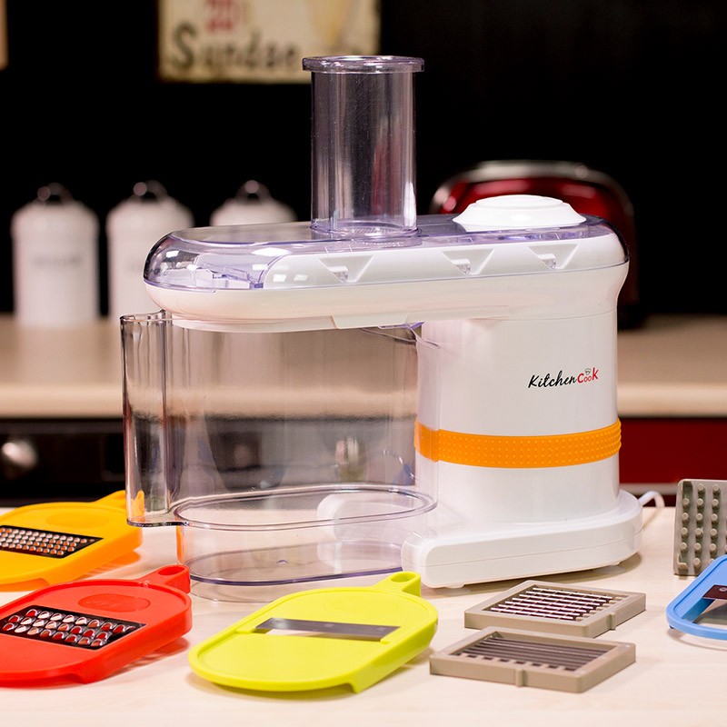 Mandoline électrique 5 fonctions 250W KUBEO ORANGE - KITCHENCOOK