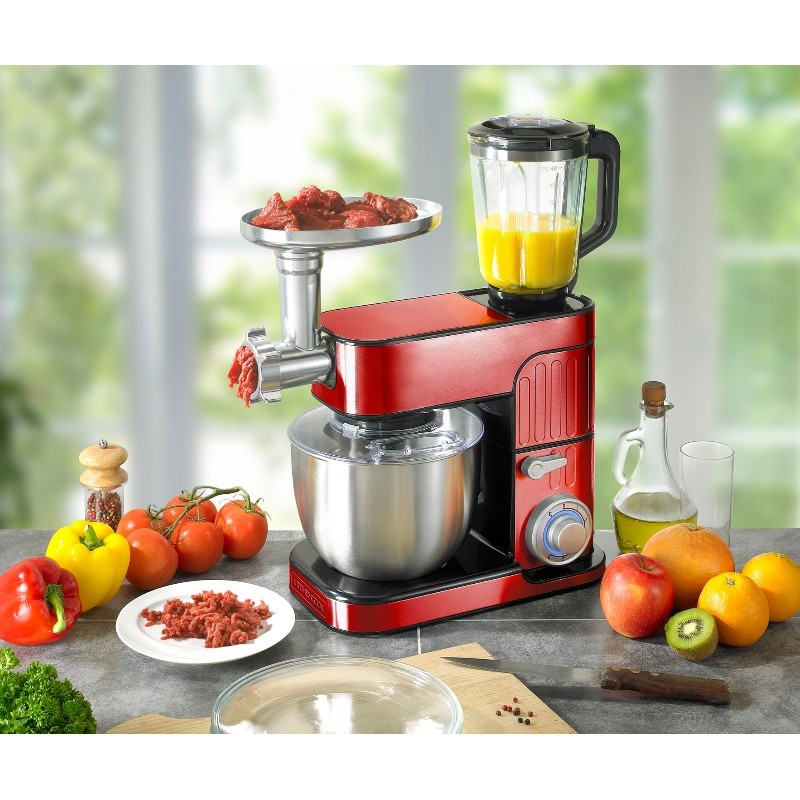 ROBOT PETRIN 5.5L MULTIFONCTION ANTARA PRO INOX RED - KITCHENCOOK