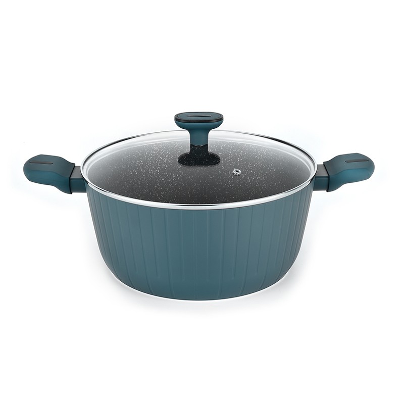 FAITOUT EN ALUMINIUM FORGÉ 24CM AVEC COUVERCLE TFI BOREAL FT24TFI DE KITCHENCOOK